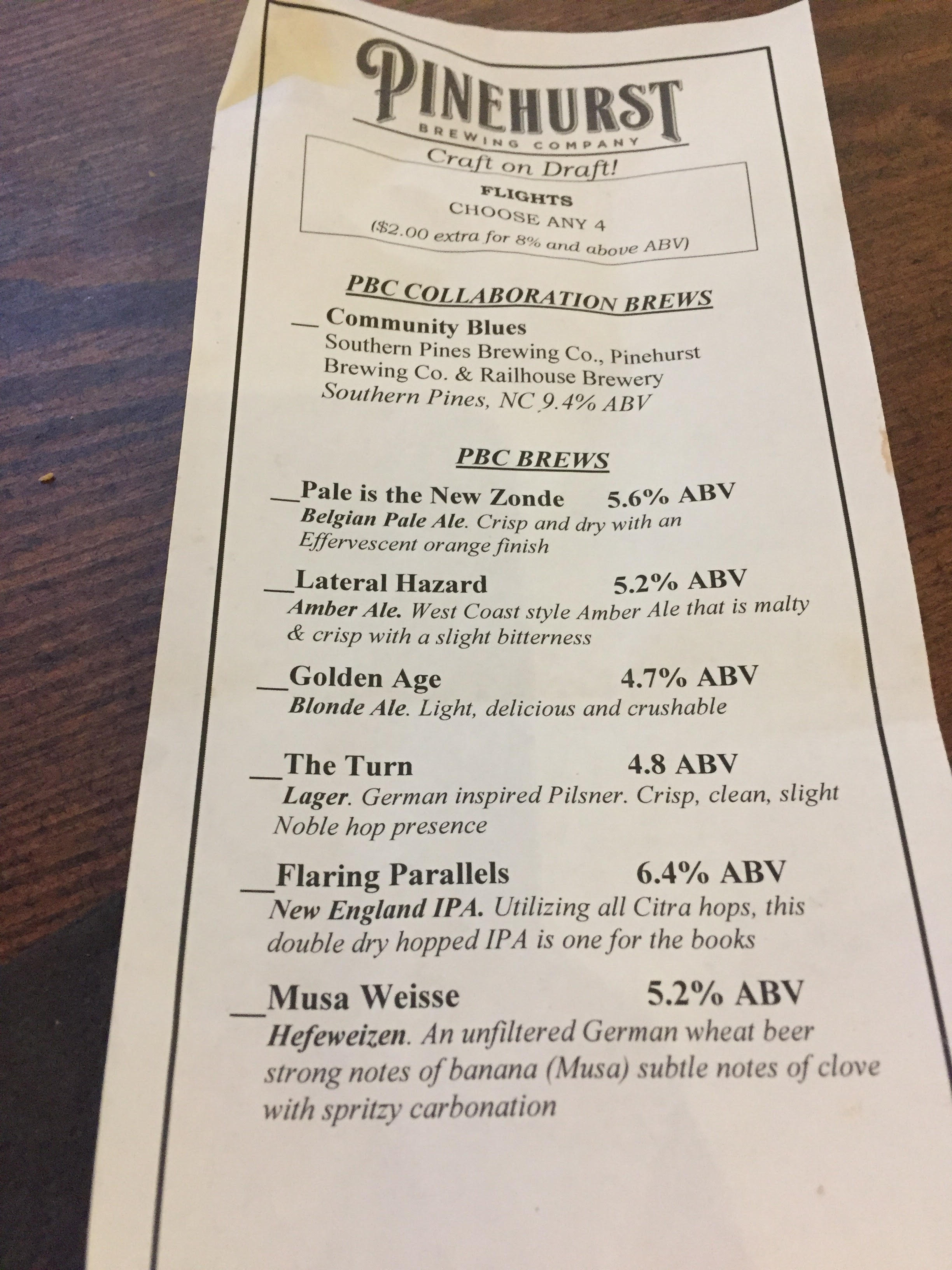 Lunch at Pinehurst Brewing Co. – The Hangry Momma